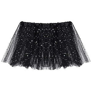 White Tutu Dress for Women Women Star Skirt with LED Tulle Mesh Small Bulb Sequins Skirt Princess Pleated Skirt Women