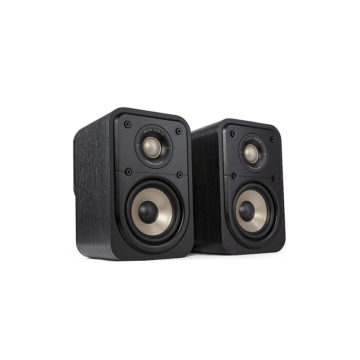 Polk Audio ES10 Surround Wall Mount Speakers, Black & Polk Audio ES15 Wall Mount Bookshelf Speaker, Black