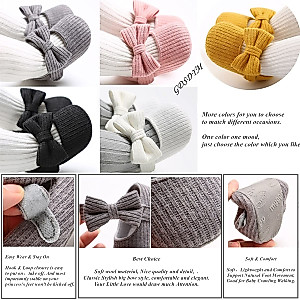 GDSDYM Baby Girls Mary Jane Flats with Bowknot Princess Wedding Dress Shoes Soft Newborn Infant Crib First Walker Prewalker
