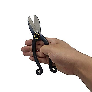 AssemHome Slim Bonsai Scissors Indoor Floral Arranging Gardening Tools Pruning Shears Springsteels Black 6.5 Inch for Hand Trimming of Flowers Plants