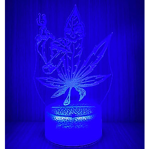 Yooce 420 Leaf 3D LED Table Lamp Night Light Optical Visual Illusion Home Decor Lighting