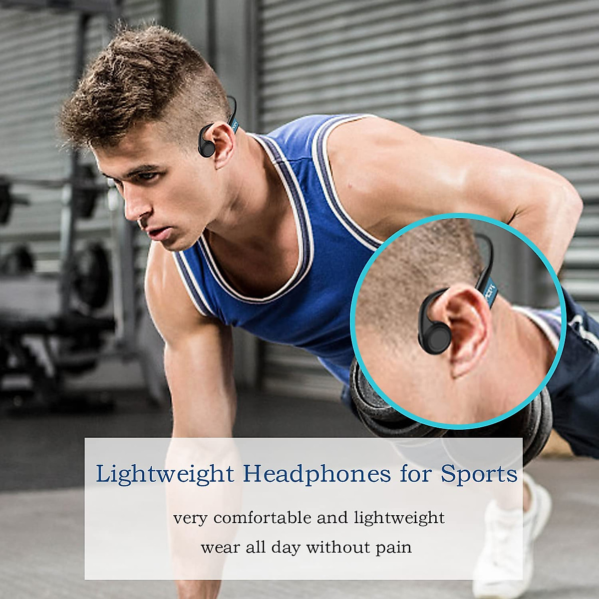 Aimopt Bone Conduction Headphones,Open Ear Headphones Wireless Bluethooth 5.3 Running Headphones,IPX6 Waterproof Bluetooth Headset for Workouts, Night Running, Cycling, Driving (Red)