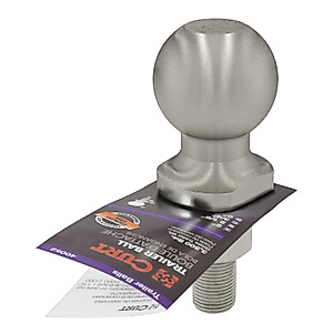 CURT 40052 Stainless Steel Trailer Hitch Ball, 3,500 lbs, 2-Inch Diameter, 3/4 x 2-1/8-Inch Shank