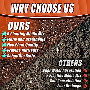 Potting Soil Mix - 3QT Soil for Indoor Plants, All Natural and Organic Plant Soil for Seed Starting, Loose and Breathable Garden Soil for Spices, Herbs & Vegetables