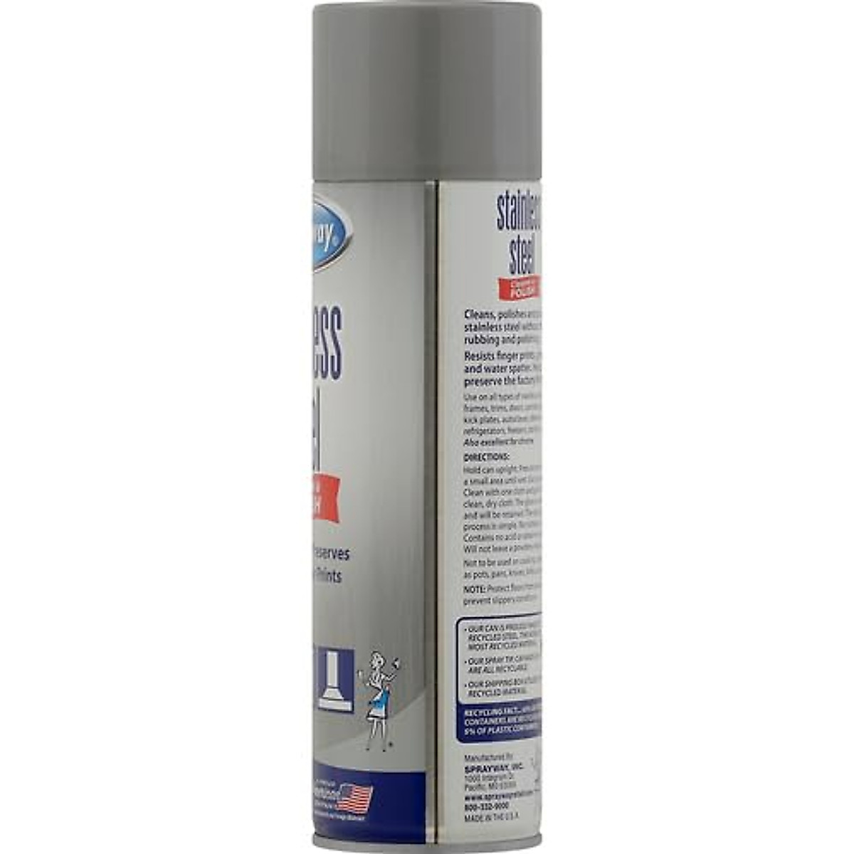 Sprayway SW148R Water-Based Stainless Steel Cleaner, 15 oz.