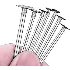 Luo ke 7 Pcs Diamond Cutting Burr, 1/8'' Shank Diamond Burs Stone Carving Sets For Dremel Rotary Tools