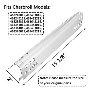 Hisencn Grill Replacement Parts for Charbroil Advantage Series 4 Burner 463433016, 463235815, 466235816, 466240115, 46643301 Gas Grills, Stainless Pipe Burner, Heat Plate Tent Shield and Cooking Grate