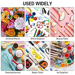 LEZIOA 5 Pack Hanging Cup Holders, Multipurpose Rolling Cart Accessories Utility Cart Accessories For Art & Craft Supplies, Space Saving Hanging Storage Basket Pencil Holder Makeup Organizers (White)