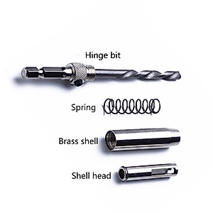 4Pcs HSS Door Window Cabinet Self Centering Hinge Drill Bits Set Center Hinge Drill Bit Mill Tool for Opening Hole-5/64 Inch 7/64 Inch 9/64 Inch 11/64 Inch