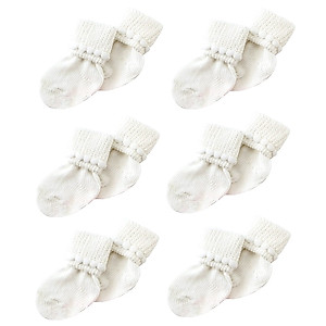 Nurses Choice White Newborn Baby Socks Includes 6 Pairs of Unisex Cotton Socks