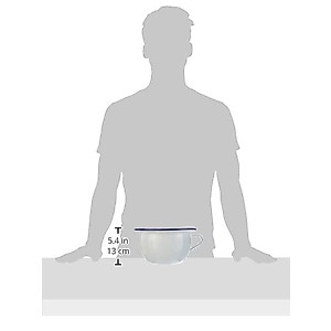 ibili Chamber Pot Blanca 3,5 l of Enamelled Steel, White/Blue, 24 x 24 x 12 cm