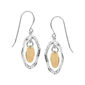 Silpada 'Marbella' Two-Tone Disc Drop Earrings in Sterling Silver and Gold-Plating