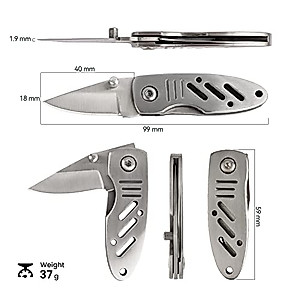 BARRYSAIL Mini Keychain Knife, 2pcs Small Folding Pocket Knives with Liner Lock, 1.6 Inch Blade, Perfect Edc Tool for Women Teens (Silver)