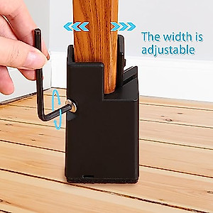 KELEAPEKER 4pcs Furniture Risers,Desk Risers for Desk Legs,Adjustable,with Screw Clamp,for Lifting The Bed, Sofa, Table, Desk, Cabinet and Bookshelf