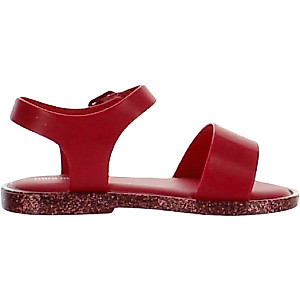 Mini Melissa Girls Flat Sandals, Pink/Pink Glitter, 8 Toddler