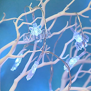 CCOOfhhc Halloween LED String Lights, Pumpkin Bat Ghost Decoration Lights with LED Lights for Indoor/Outdoor Christmas, Party Décor