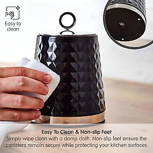 Morphy Richards 978053 Dimensions Set of 3 Round Kitchen Storage Canisters, Black