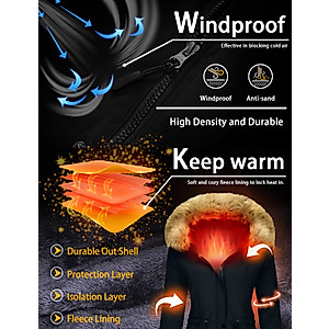 YXP Women's Winter Thicken Military Parka Jacket Warm Fleece Cotton Coat with Fur Hood (Navy,L)