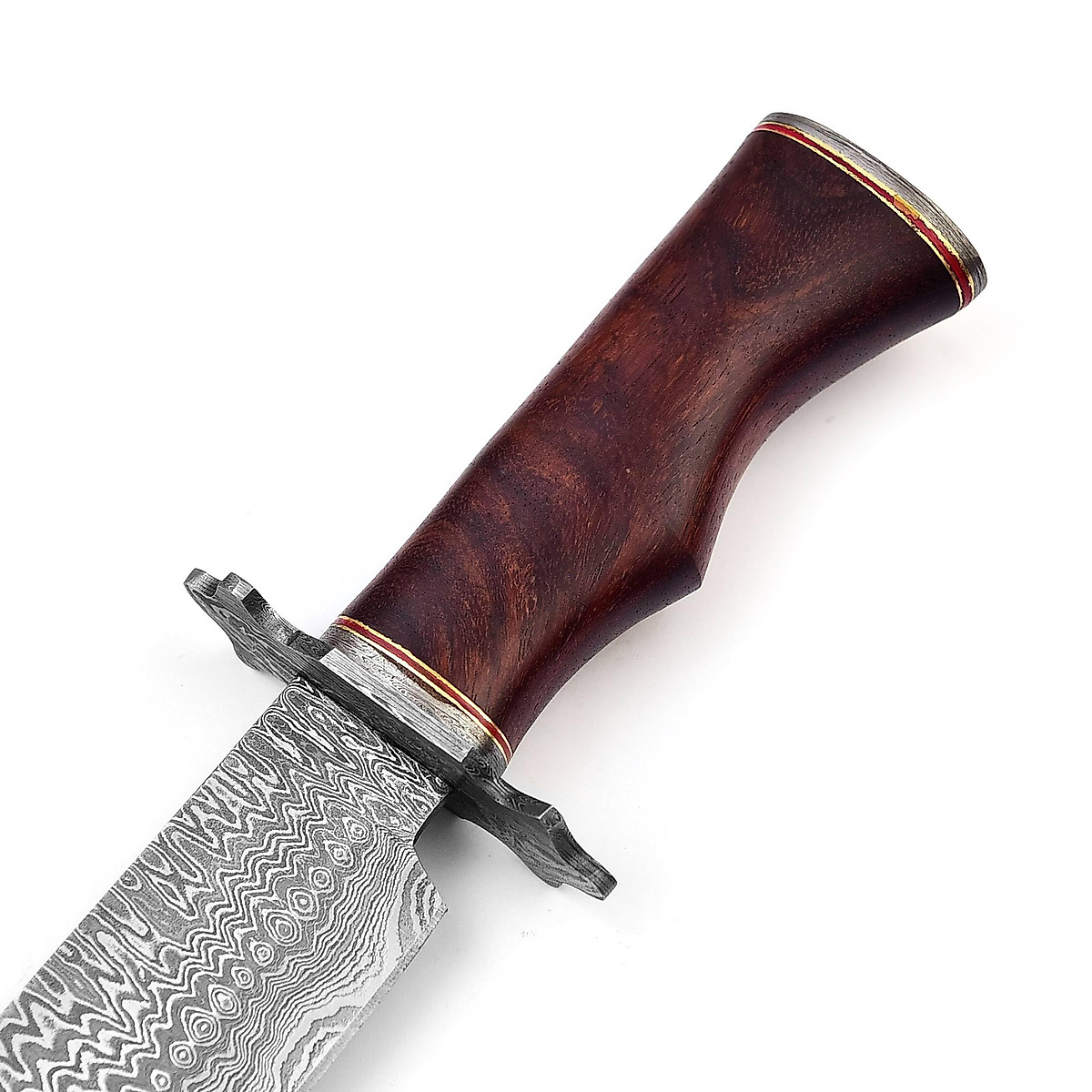 UK UNIQUE SHARP KNIVES BK-3007 Handmade Damascus Steel 15.50 Inches Damascus Steel Hunting Knife - Rose Wood Handle With Damascus Beautiful Gurd/pommel