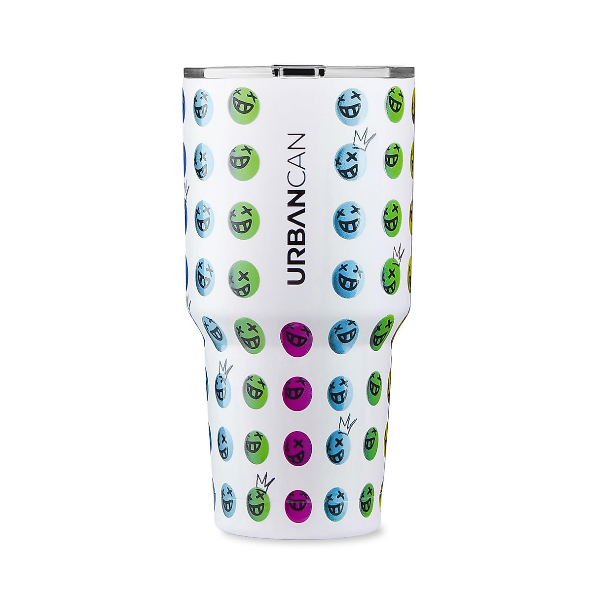 URBANCAN 30 oz Insulated Tumbler with Lid and Straw - Drink In Style with a Stainless Steel Tumbler Travel Mug - Premium Double Walled Thermos Flask - Play On Neon