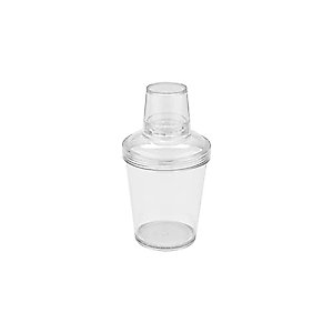 G.E.T. SH-176-1-CL-EC Heavy-Duty Shatterproof 3- Piece Plastic Cocktail / Martini Shaker, 20 Ounce, Clear (set of 4)