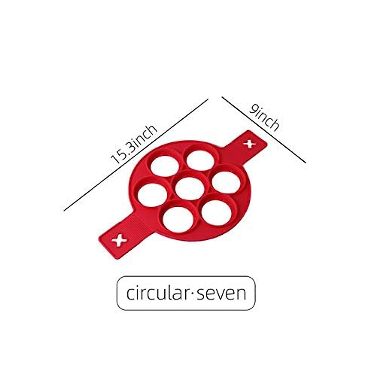 Silicone Non Stick Fantastic Seven Holes Egg Pancake Maker Ring Kitchen Baking Omelet Moulds Flip Cooker Egg Ring Mold (7-ROUND)