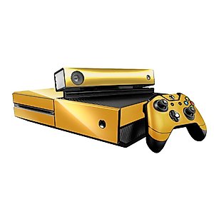 Gold Chrome Mirror - Vinyl Decal Mod Skin Kit by System Skins - Compatible with Microsoft Xbox One (XB1)