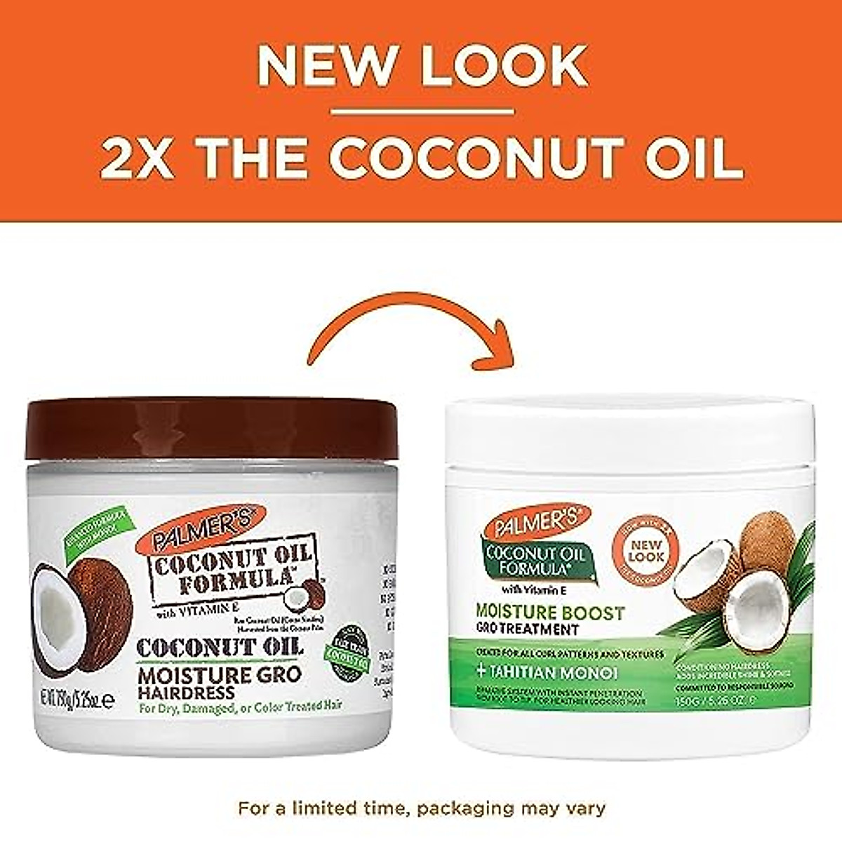 Palmers Coconut Oil Moisture Gro Hairdress Jar 5.25 Ounce (155ml) (Value Pack of 2)