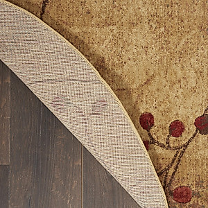 Nourison Somerset Rustic Latte 5'6" x ROUND Area-Rug, Easy-Cleaning, Non Shedding, Bed Room, Living Room, Dining Room, Kitchen (6 Round)