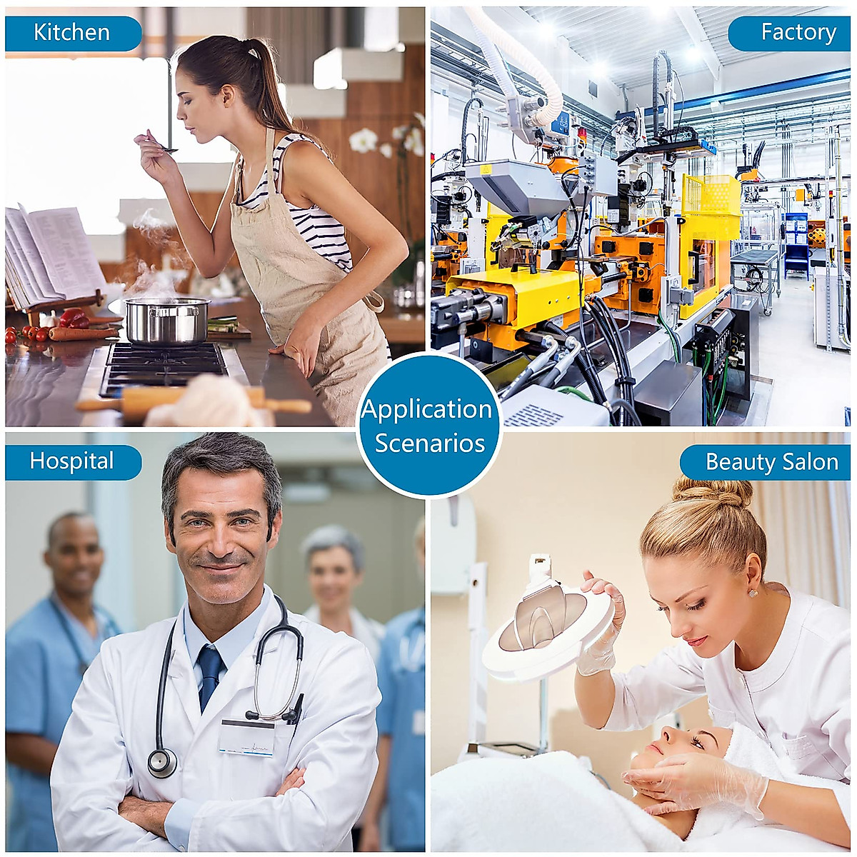 Yes!Fresh 100 Pieces Disposable 21 inch Non-Woven Bouffant Clip Caps Mob Mop caps hairnets Head Cover (Black)