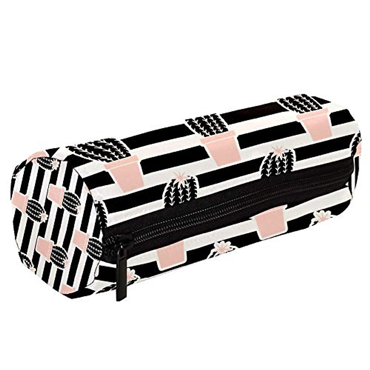 Hand Drawn Cactus Pattern Pencil Bag Pen Case Stationary Case Pencil Pouch Desk Organizer Makeup Cosmetic Bag for School Office