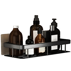 Wall Mounted Bathroom Shelves - Punch- Bathroom Rack, Over Toilet Floating Shelves | No Drilling Bedroom Floating Shelves for Bathroom, Wall-Mounted Sink Bathroom Shelves Over Toilet