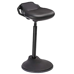 SONGMICS Standing Stool, Active Sitting Balance Chair, Work Stool, 23.6-33.3 Inches, with Anti-Slip Bottom Pad, for Standing Desk, Black UOSC12BK