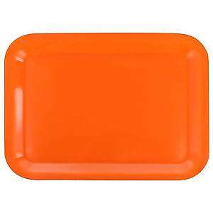 DOITOOL Appetizer Serving Tray Melamine Rectangular Fruit Platter Salad Steak Serving Plate Dish for Home Restaurant Orange