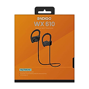 Ondigo WX610 Wireless, Bluetooth Headphones with Microphone | Waterproof, Sweatproof Sport Earbuds, Earphones with Noise Cancelling Headset - Silver/Black