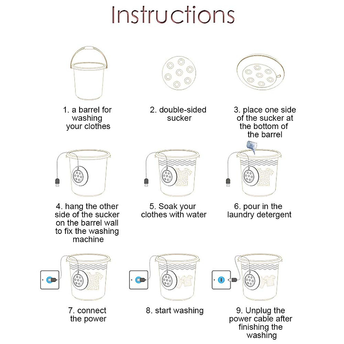 Sink Washing Machine,Mini Portable Washing Machine,Mini Ultrasonic Powered Turbo Travel Laundry Washer,Portable Washer Machine with Suction Cup for Travel,Camp,Business Trip