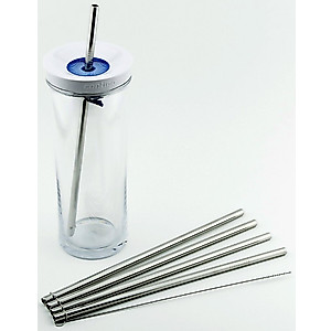 4 Pack Cocostraw for Contigo Shake and Go 20 oz Auto Close Tumbler PerfectFIT 18/8 Stainless Steel Drinking Straws With Cleaning Brush