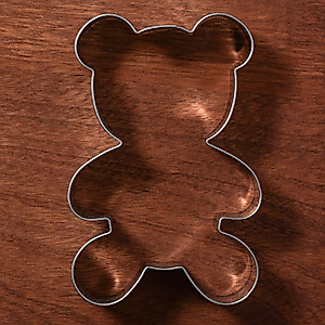 LILIAO Teddy Bear Cookie Cutter for Baby Shower - 2.7 x 3.9 inches - Stainless Steel