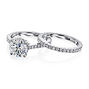 Kobelli 2ct Round Moissanite Fancy Hidden Halo Set - white-gold / 7.0 G-H