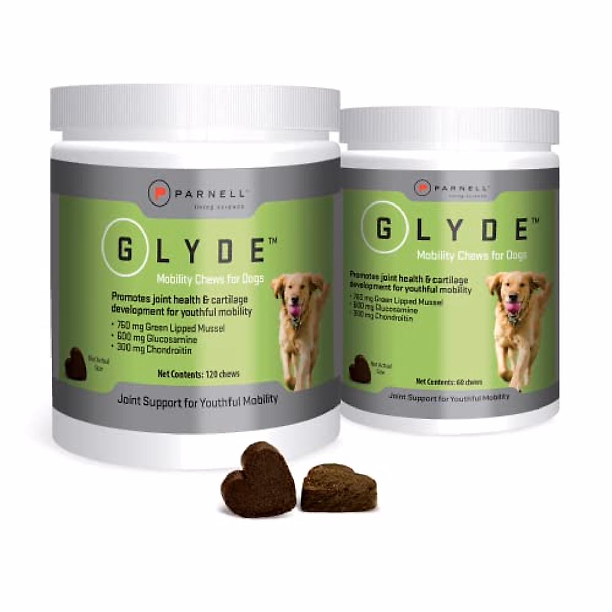 GLYDE Mobility Chews Hip & Joint Supplement for Dog | 120 Chews | with Glucosamine, Chondroitin & New Zealand Green Lipped Mussel | Natural and Sustainable | Gluten Free | Healthy Joints