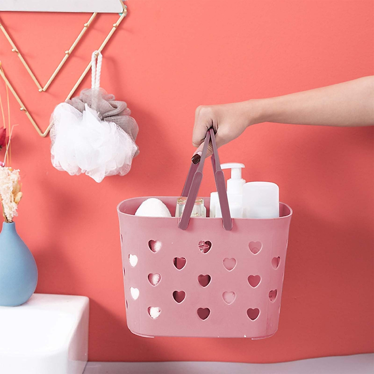 Shower Caddy Portable for College Dorm Room, Portable Shower Tote, Large Capacity Shower Organizer Basket with 2 Handle, Multifunctional Storage Basket for Bathroom Cleaning Supplies Kitchen