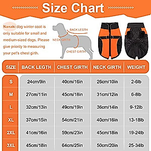 Dog Winter Vest, Windproof Doggy Warm Jacket Padded Puppy Jacket Harness Pet Apparel Cold Weather Coat for Small Medium Large Dogs(XL)