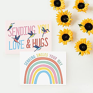 Sweetzer & Orange Thinking of You Cards with Envelopes. Set of 24 Boxed Greeting Cards Thinking Of You Assortment. 300gsm Note Cards and Envelopes (120gsm). Just Because Cards and Kindness Cards