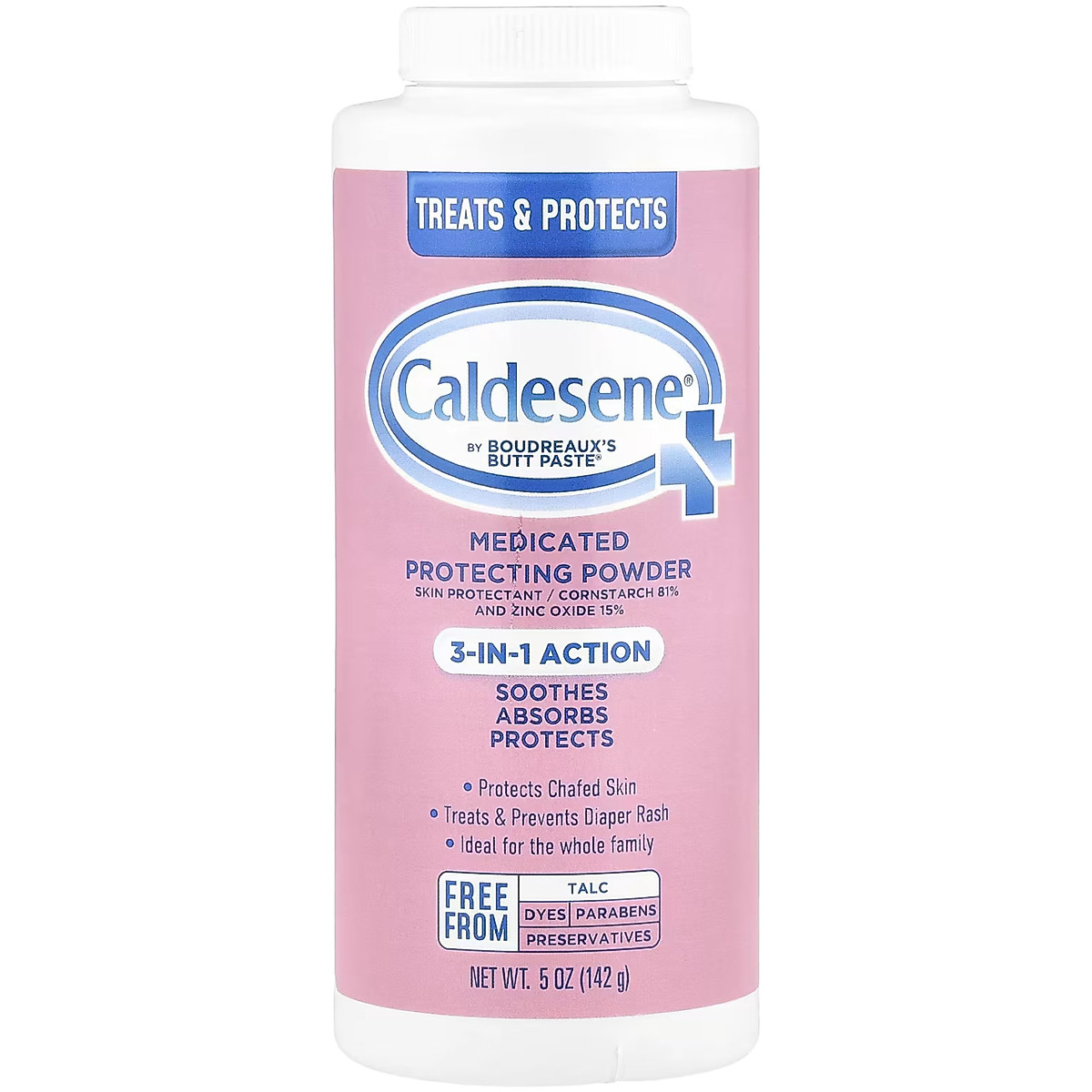 Caldesene Medicated Protecting Powder with Zinc Oxide & Cornstarch-Talc Free, 5 oz | Pack of 3