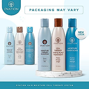 Ovation Hair Moisture Cell Therapy 6 oz System - Moisture Shampoo and Conditioner, Cell Therapy Hair & Scalp Treatment - Hair Treatment Set to Moisturize Thick, Dry Hair