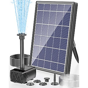 NFESOLAR Solar Fountain Pump with 1500mAh Battery Backup, 3.5W Solar Fountain Pump for Bird Bath with 4ft Tubing, 40GPH Solar Water Pump for Small Pond Garden Pool Water Feature Yard