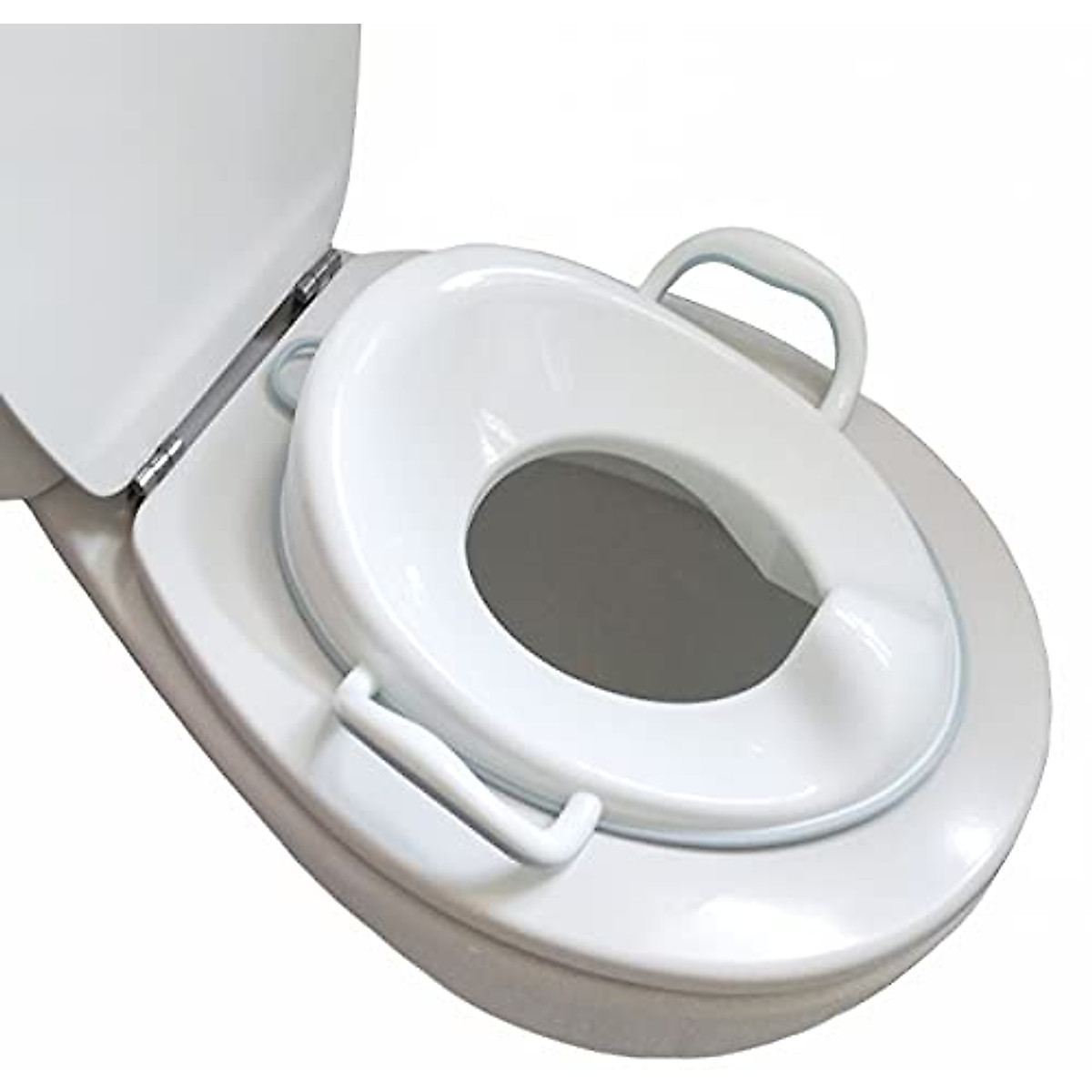 BISOO Potty Training Toilet Seat - Children WC Adapter - Baby Toilet Reducer - Safe and Comfortable - Compact and Portable Size - Includes Hanging Hook (Blue)