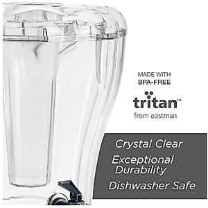 Buddeez Clear Drink 3.5 Gallon Plastic Beverage, Comes with Stand, Spigot, Ice Cone, Large Punch Dispenser for Parties
