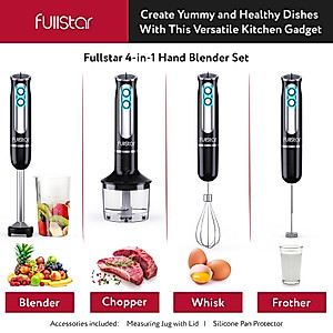 Immersion Blender Set, Hand Blender Electric, Immersion Blender Handheld, 9-Speed, 500W Handheld Blender - Hand Blenders Immersion, Hand Mixer Electric Blenders, Smoothie Blender (5-in-1, Black)