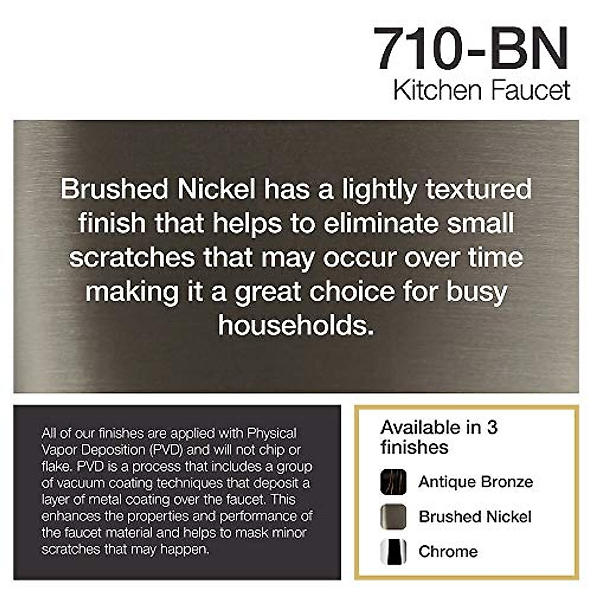 MR Direct 710-bn Brushed Nickel 4-Hole Single-Handle Standard Kitchen Faucet with Side Spray and Soap Dispenser